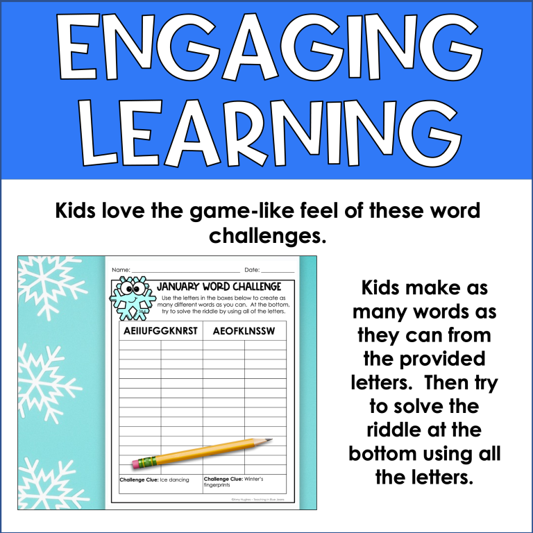 January Word Work Activities – Making Words Spelling Game for Grades ...