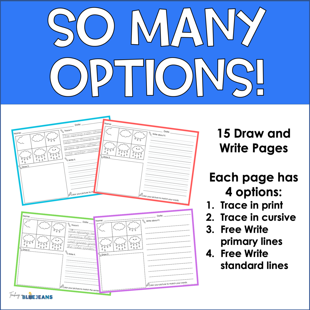Spring Directed Drawing and Writing Prompts – Printable Handwriting and ...