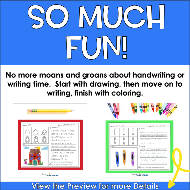 Back to School Directed Draw and Write Prompts - Handwriting Practice ...