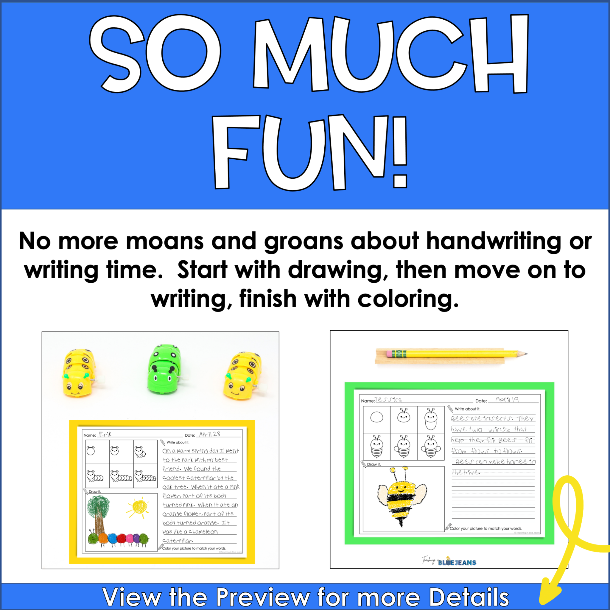 Spring Directed Drawing and Writing Prompts – Printable Handwriting and ...
