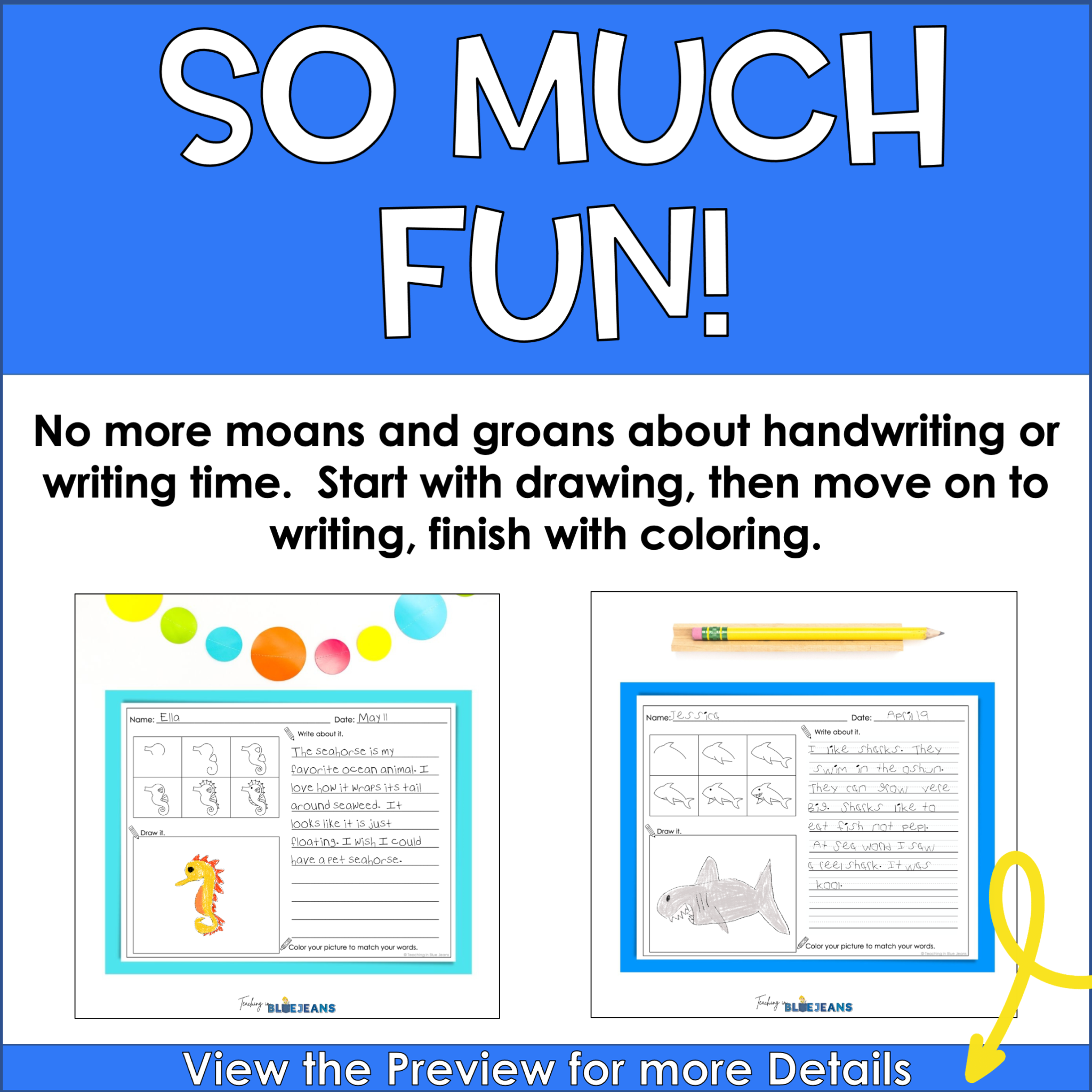 Ocean-Themed Directed Drawing and Writing – Print and Cursive ...