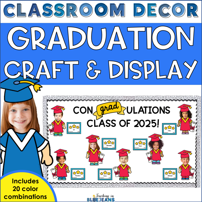 End of Year Graduation Bulletin Board and Craft – Editable Keepsake for ...