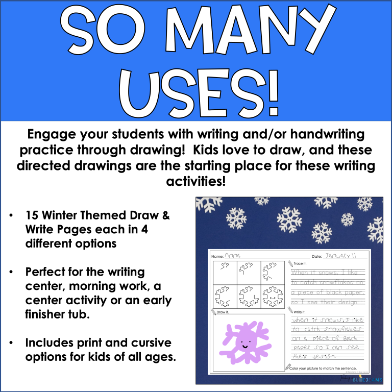 Winter Directed Drawing and Writing Prompts – Print and Cursive ...