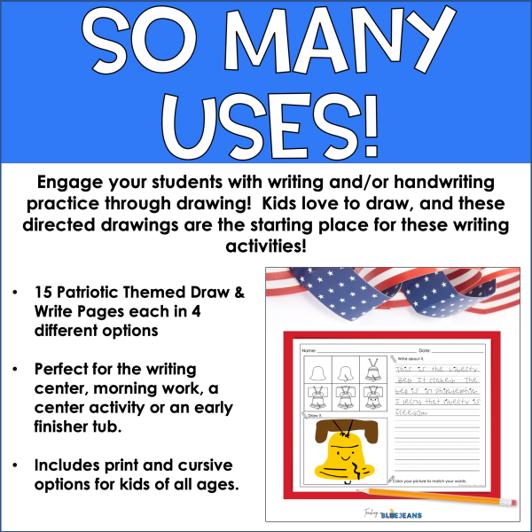 Patriotic Directed Drawing and Writing Prompts – Handwriting Practice ...