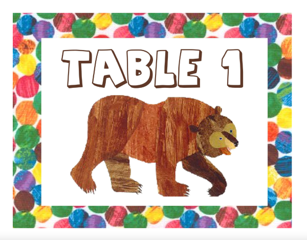 Eric Carle Inspired Table and Group Signs | Teaching in Blue Jeans