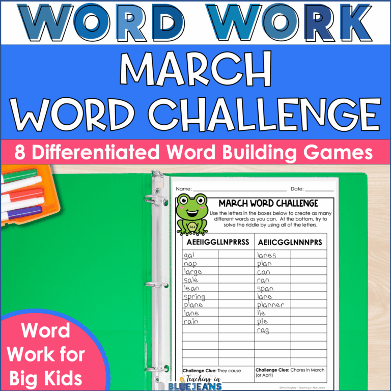 March Word Work Activities for Grades 2–5 – Making Words Spelling Games ...